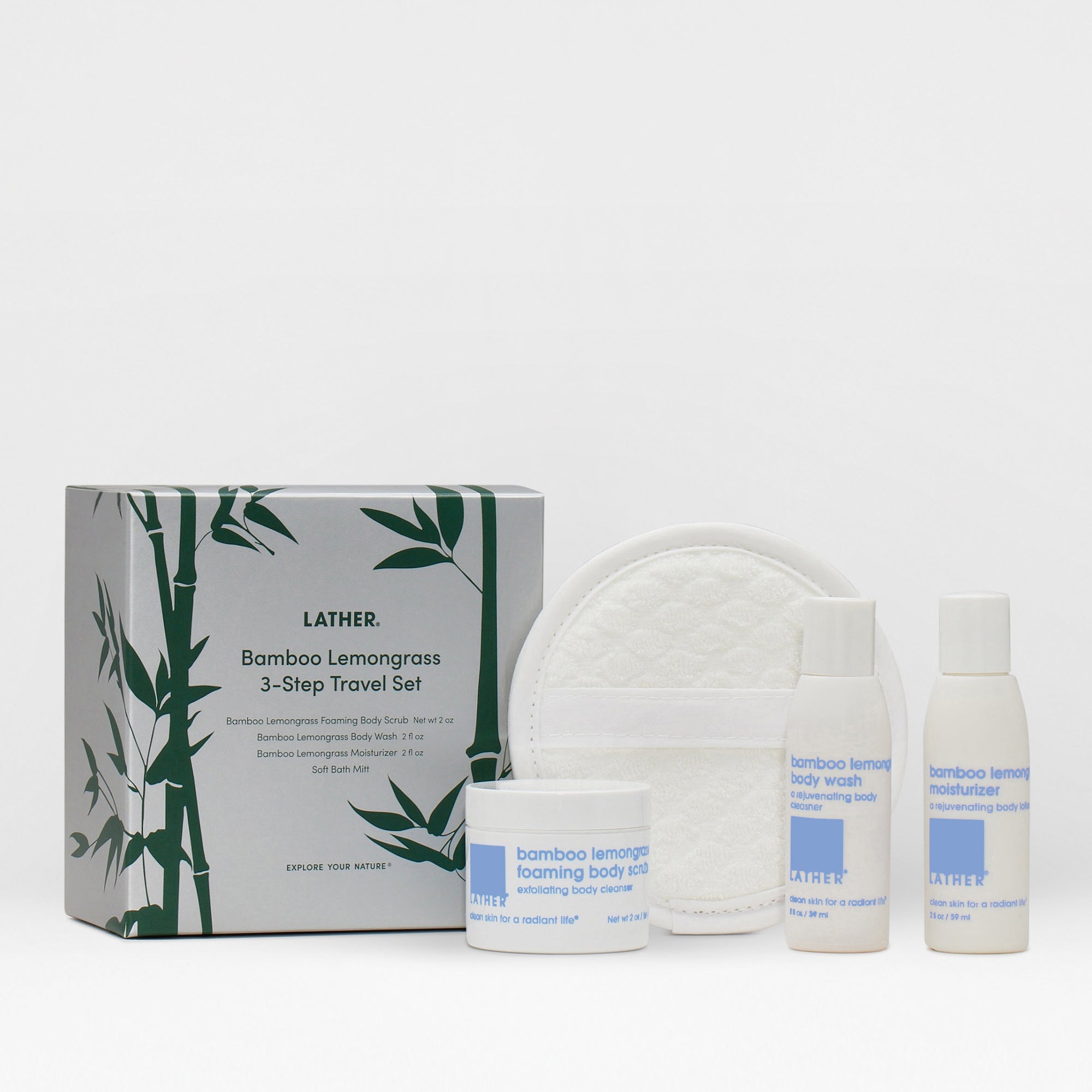Bamboo Lemongrass 3-Step Travel Set | LATHER